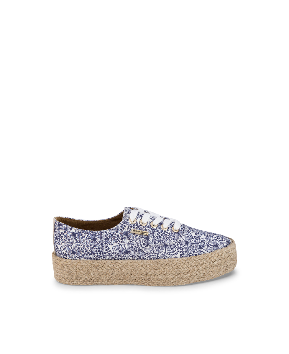Baskets compensées en toile COSMIC PRINT BLEU PAPILLON | Les ...